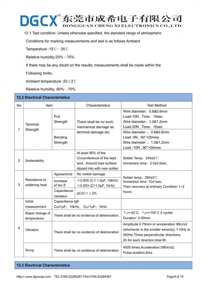 DGCX specification page 9