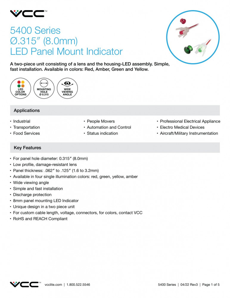 5400A5 datasheet page 1