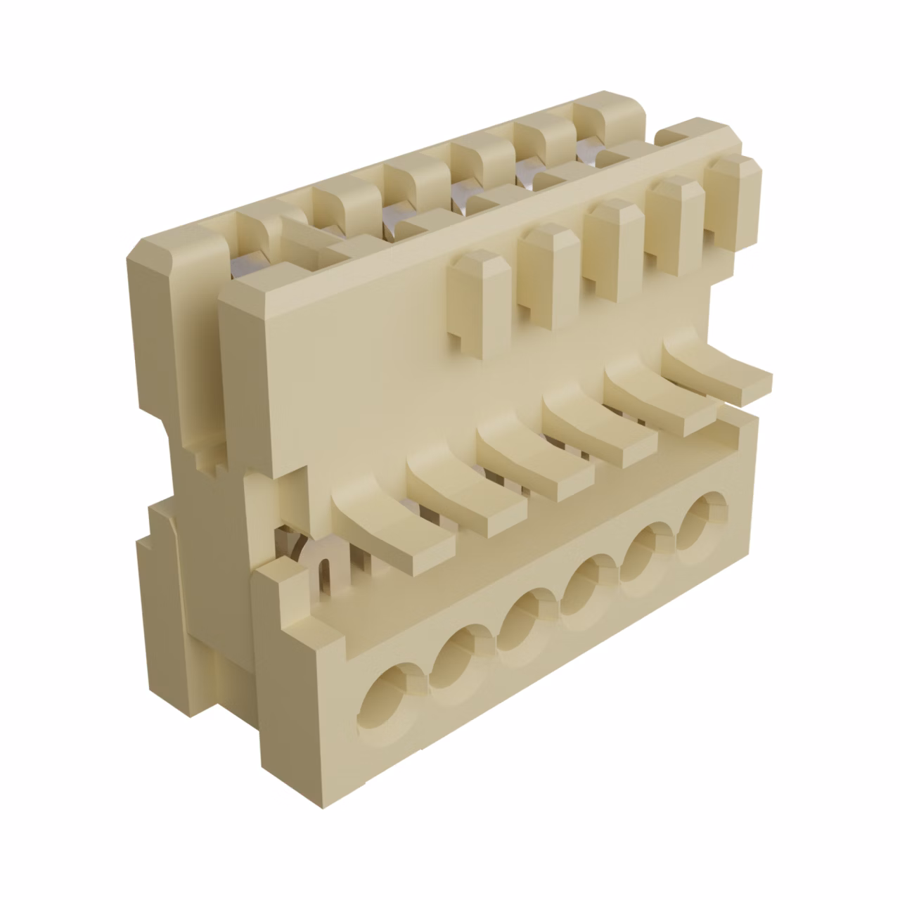 Appli-Mate RAST 2.5 Connector, 2.50mm Pitch, Female, 6 Circuits, Position Keys A and B Removed, Open Endwalls, Polarizing Rib Between 1/2 for sale