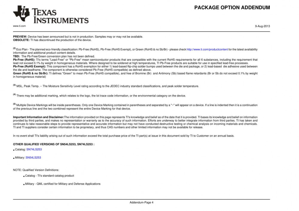 SN74LS253D technical document page 9