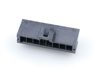 Ultra-Fit Right-Angle Header with Solder Nail, 3.50mm Pitch, Dual Row, 10 Circuits, 0.38µm Gold (Au) Plating, Black, Glow-Wire Capable, Tray