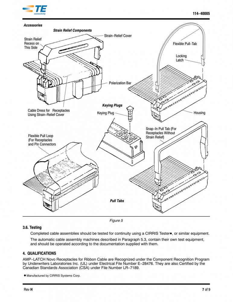 TE Connectivity AMP-LATCH Novo application specification page 7