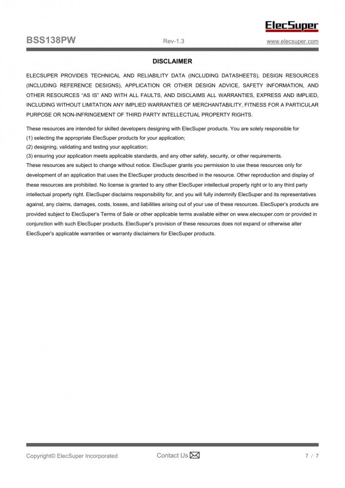 BSS138PW datasheet page 7