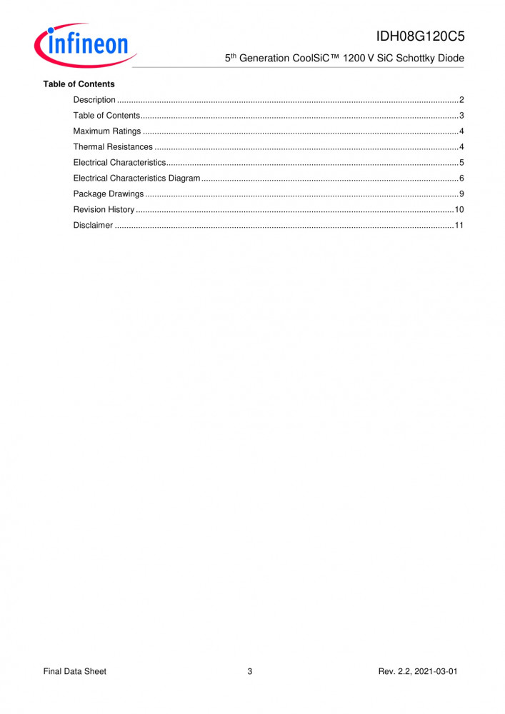 Datasheet page 3
