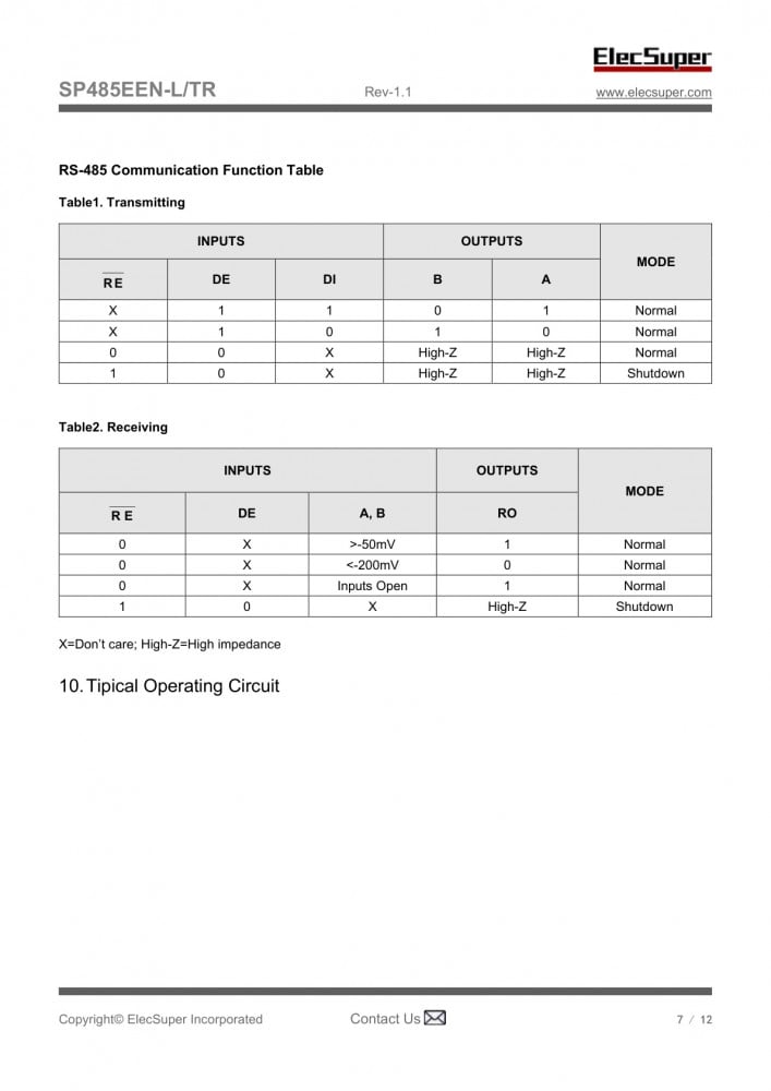 SP485EEN-L/TR datasheet page 7