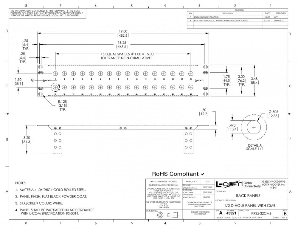 PR35-32CMB technical document page