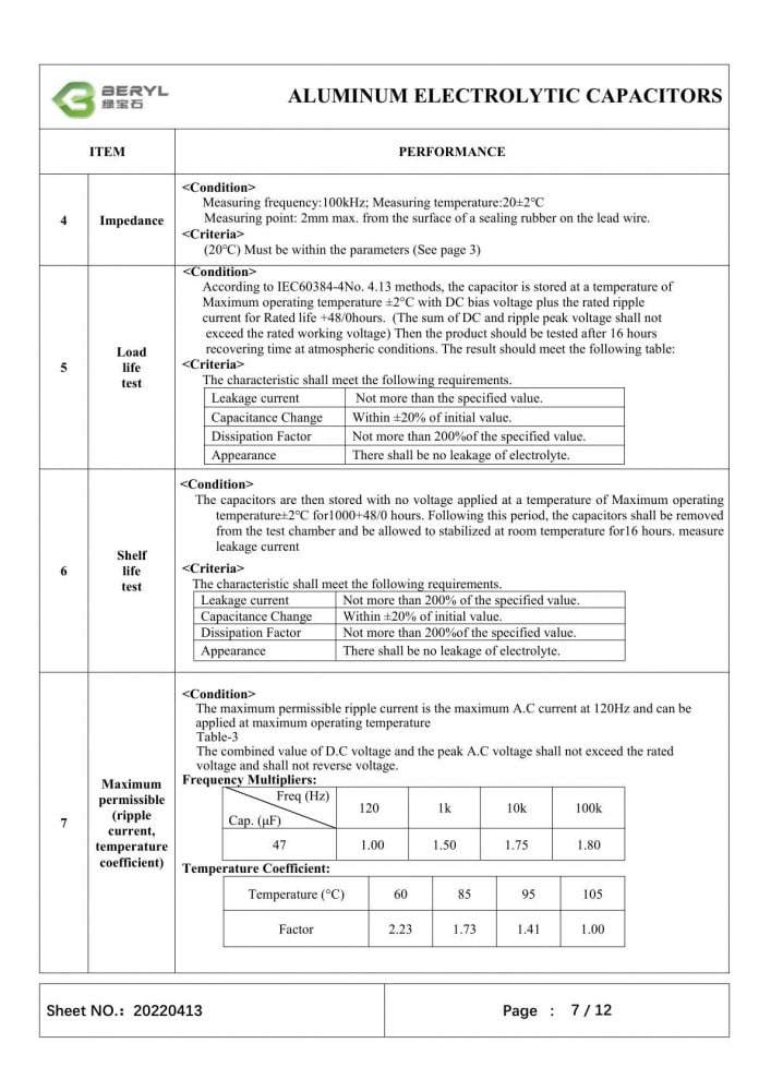 BERYL specification page 7