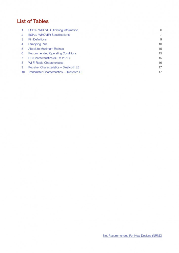 ESP32-WROVER datasheet page 4
