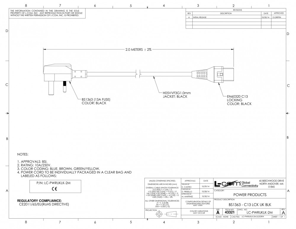 LC-PWRUKLK-2M technical document page
