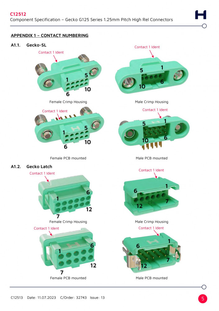 Harwin Gecko specification page 5