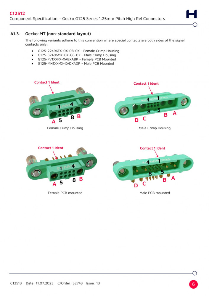 Harwin Gecko specification page 6