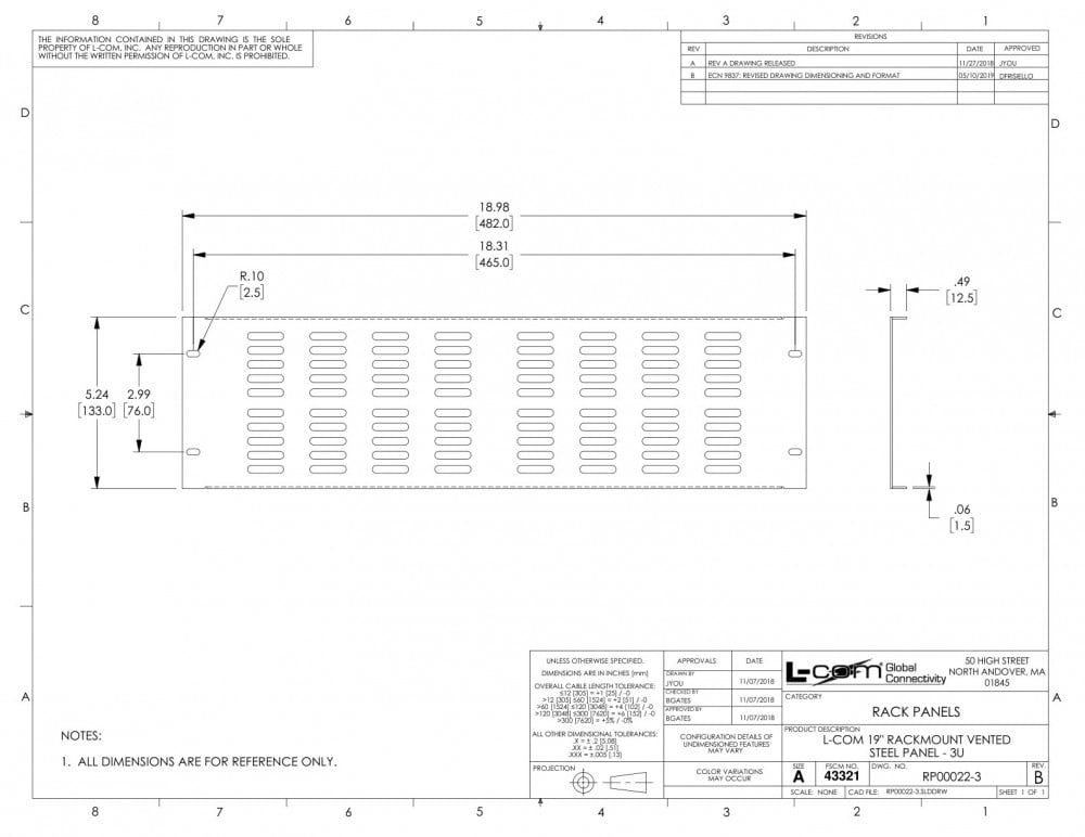 L-com RP00022-3 technical document page