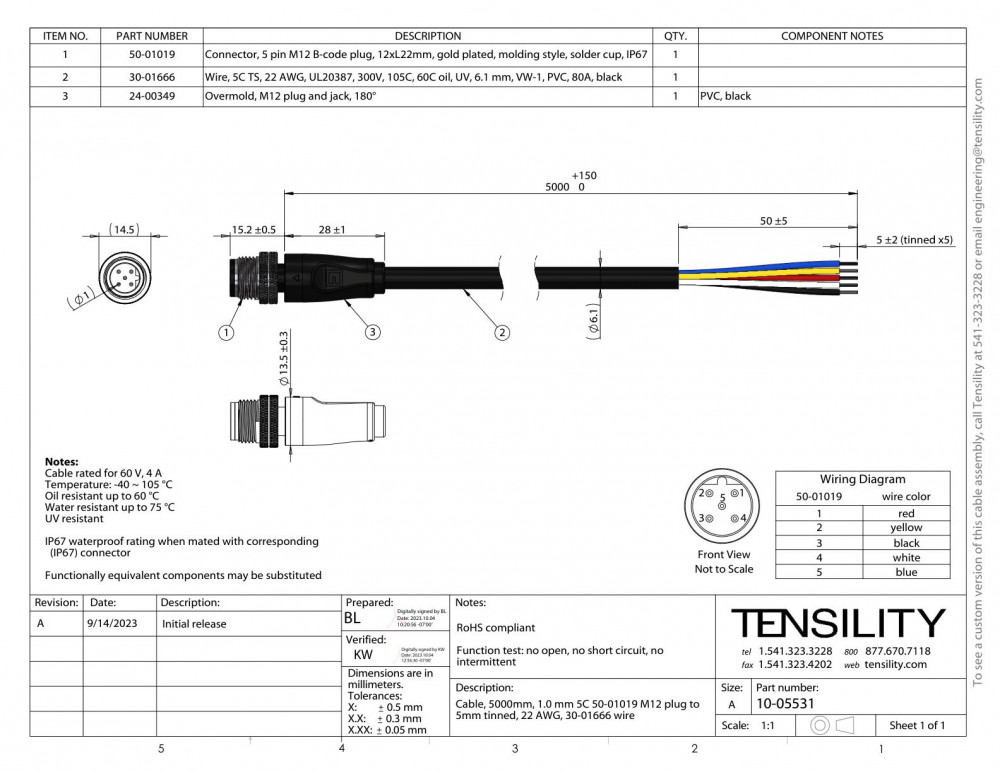 10-05531 cable assembly drawing