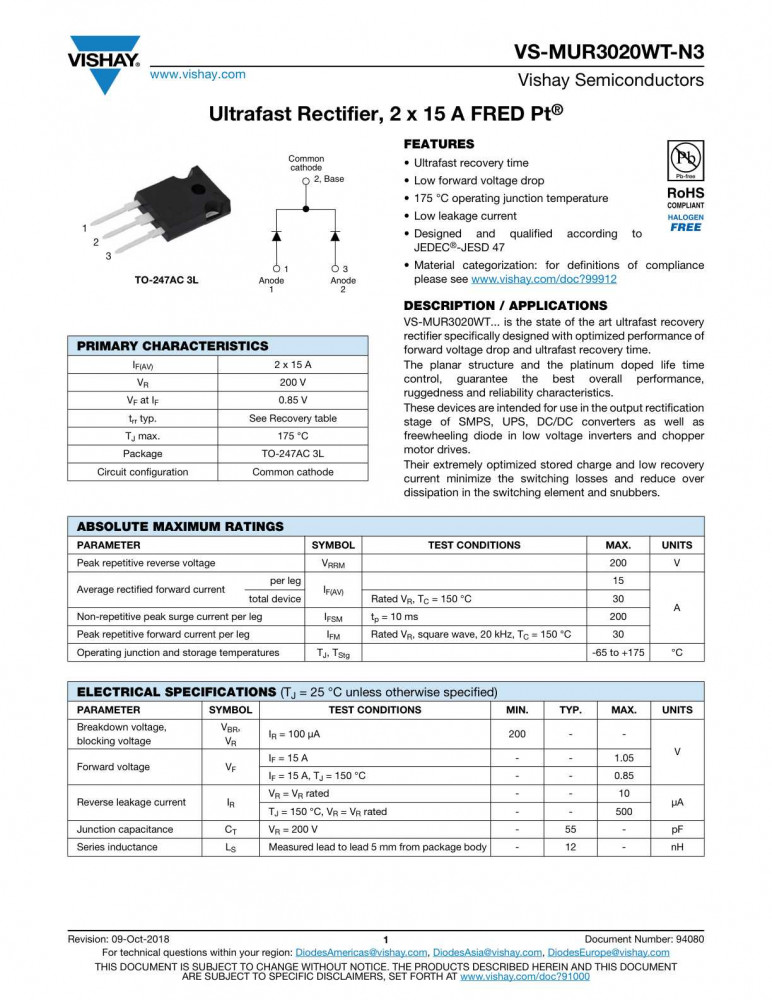 VS-MUR3020WT-N3 datasheet page 1
