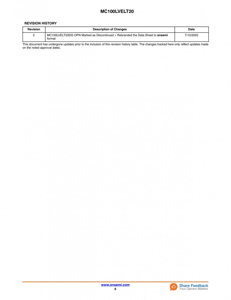 MC100LVELT20 datasheet page 6