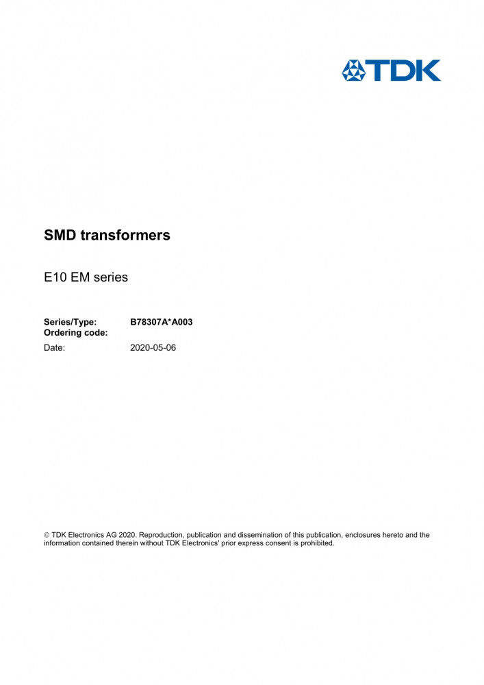 B78307A2385A003 datasheet page 1