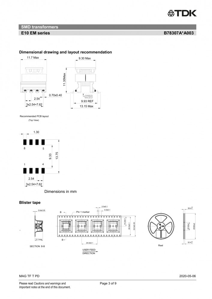 B78307A2385A003 datasheet page 3