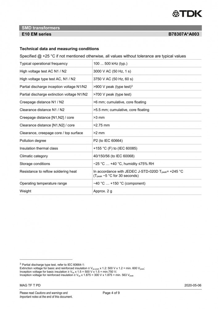 B78307A2385A003 datasheet page 4