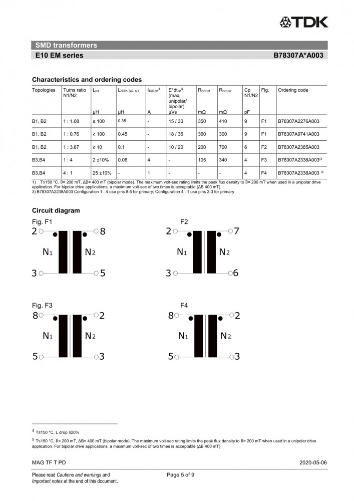 B78307A2385A003 datasheet page 5