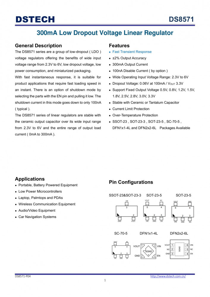 DS8571 datasheet page 1