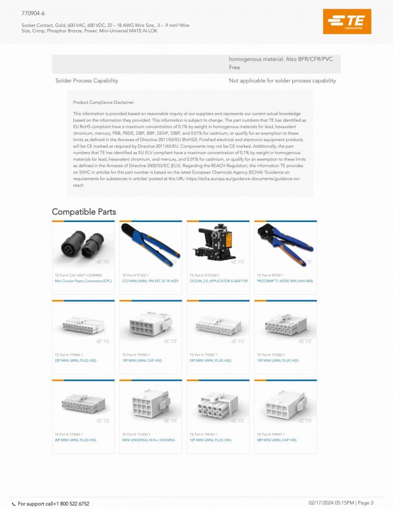 TE Connectivity 770904-6 technical document page 3