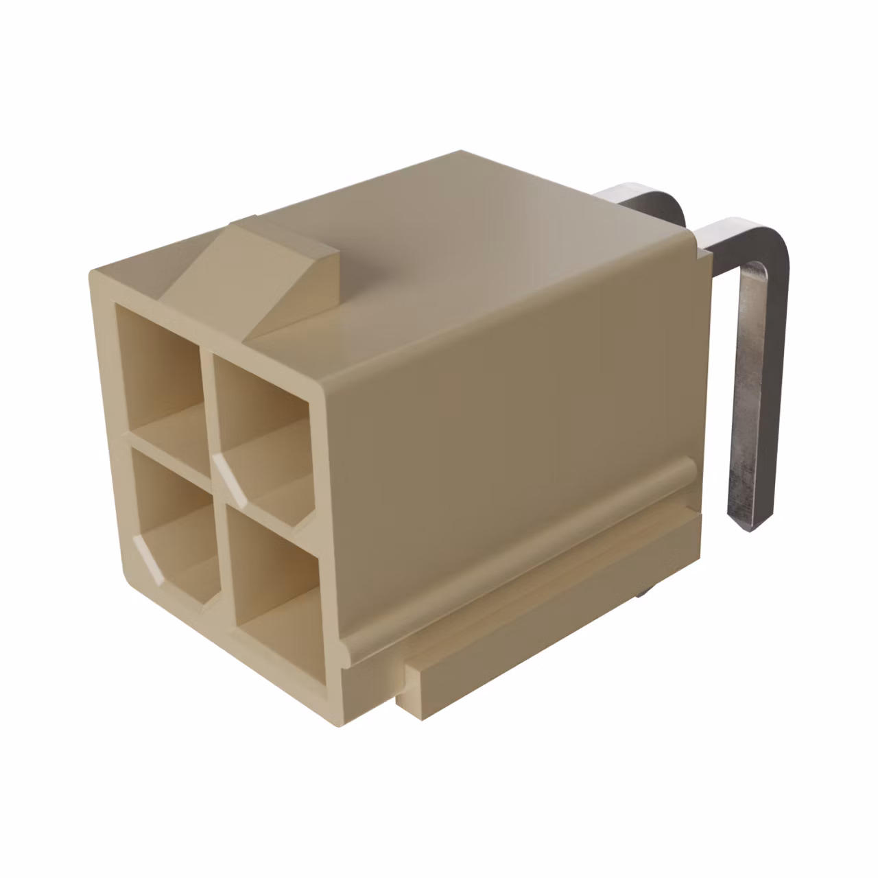 Mini-Fit Jr. Header, 4.20mm Pitch, Right Angle, without Flange, 4 Circuits, Matte Tin (Sn) Plating, Beige, Tape and Reel for sale
