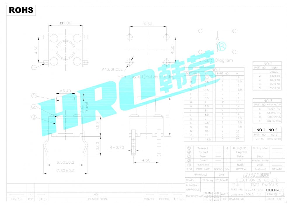 K2-1102DP series technical drawing