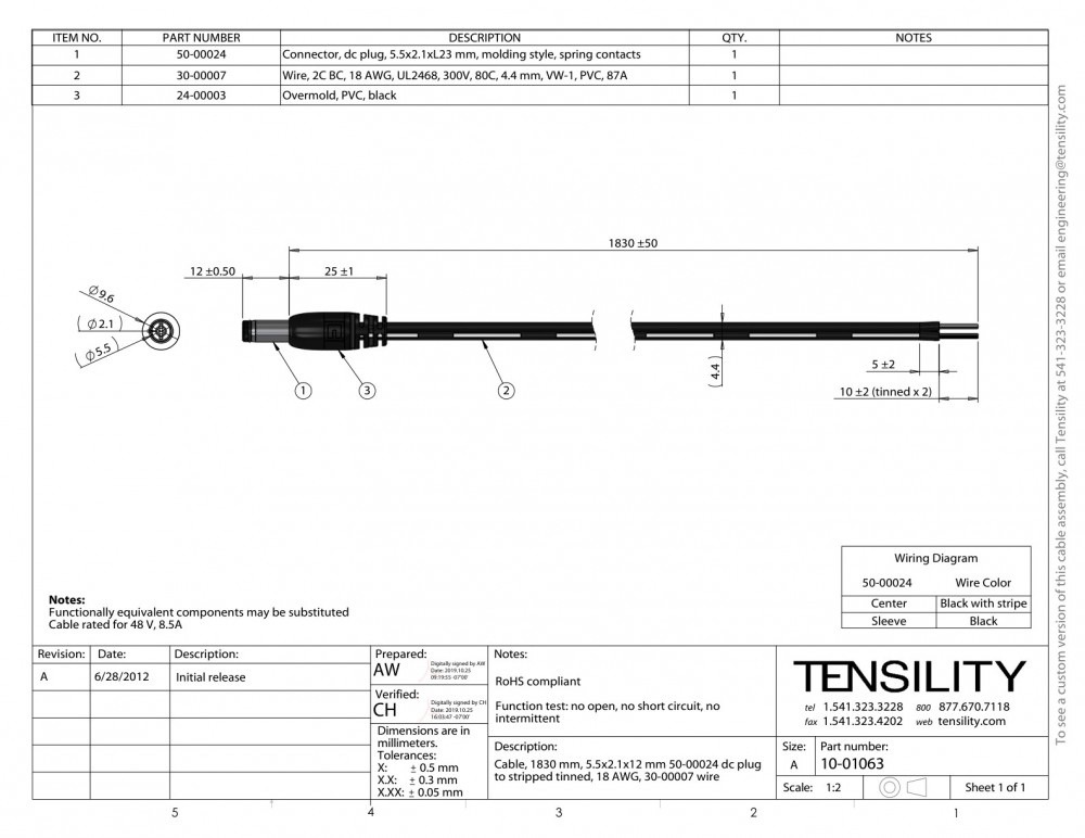 Tensility International 10-01063 product drawing