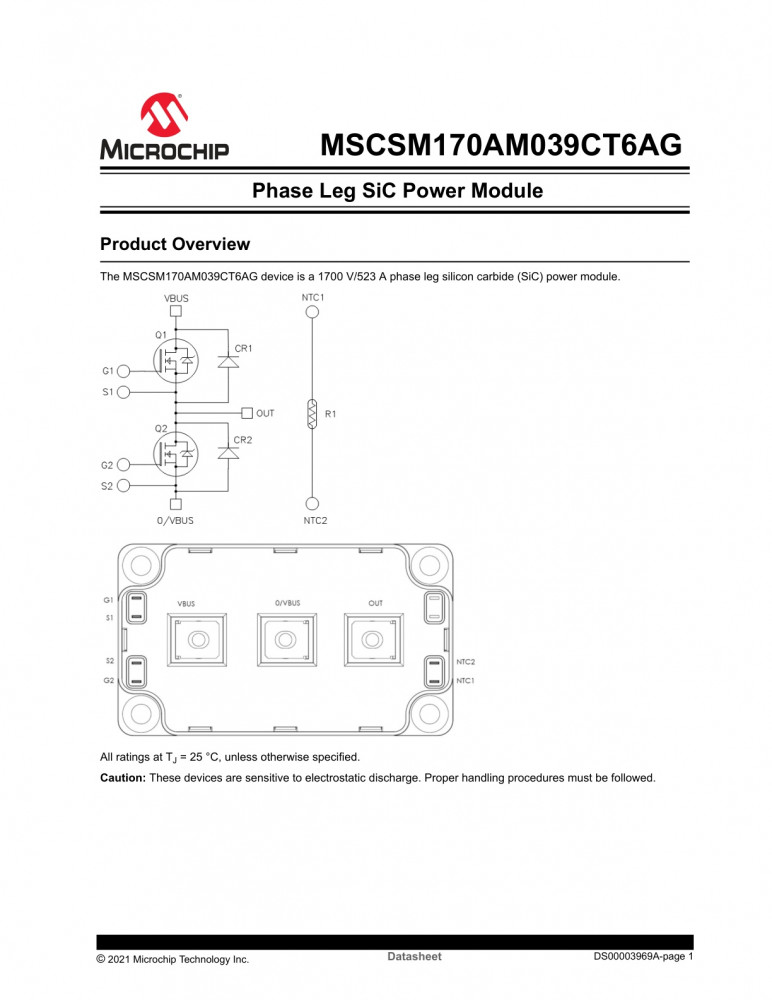 MSCSM170AM039CT6AG datasheet page 1