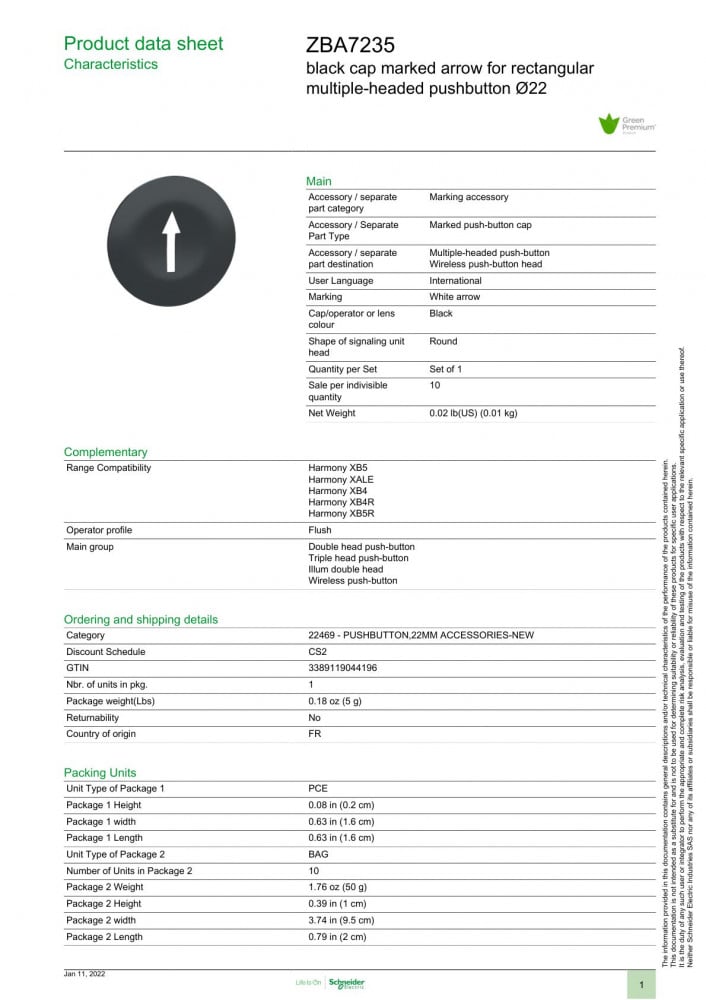 ZBA7235 technical document page 1