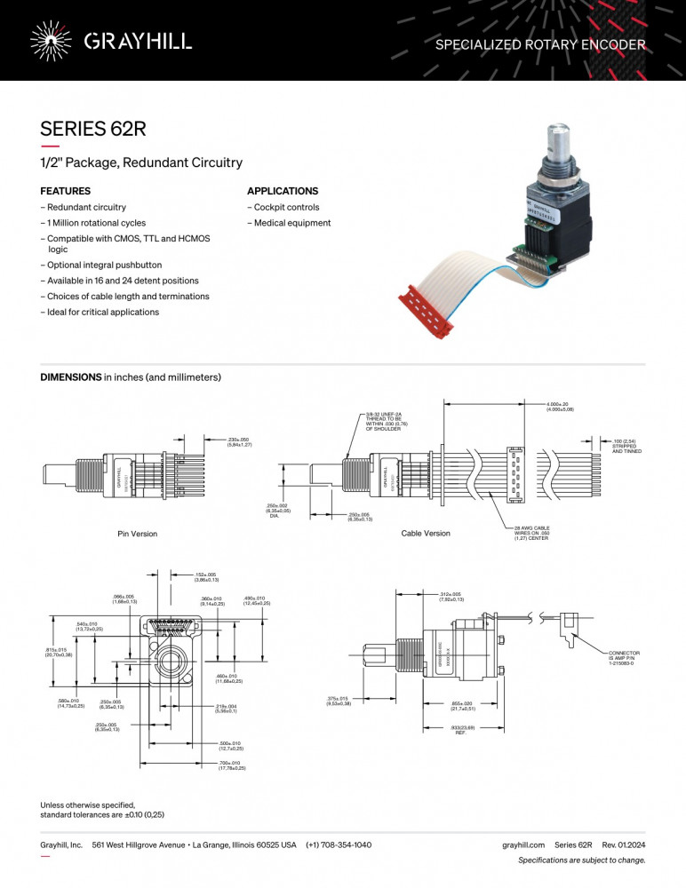 Grayhill Series 62R product information page