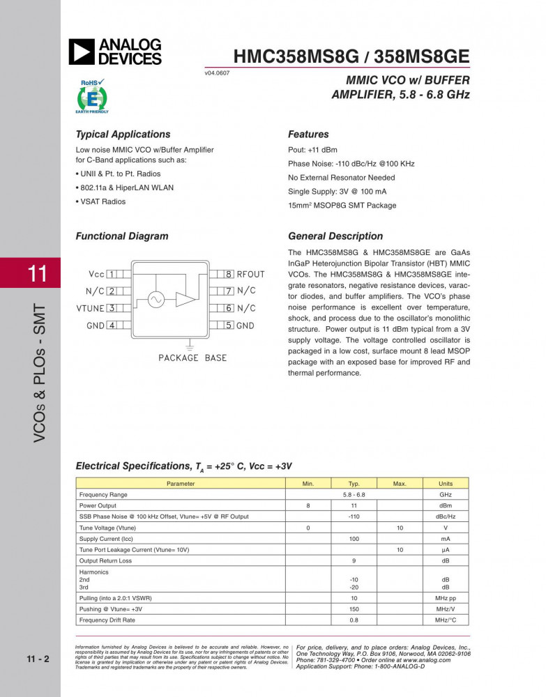 HMC358MS8GE technical document page 1