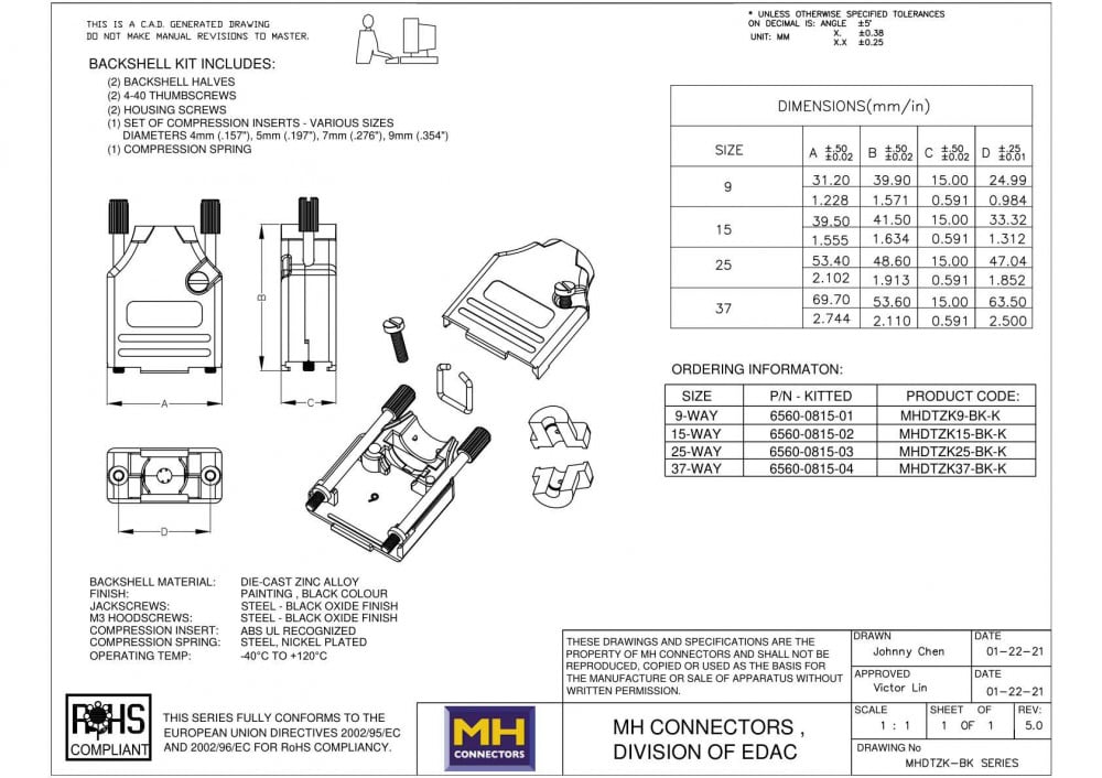 MHDTZK-BK series technical drawing