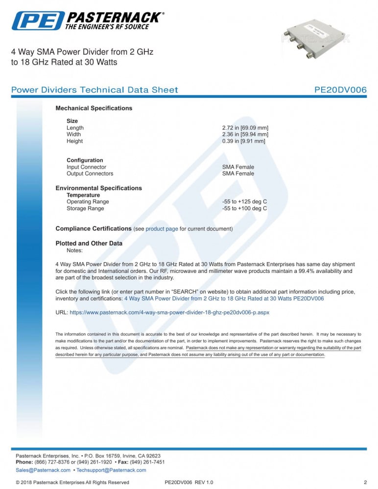 PE20DV006 technical document page 2