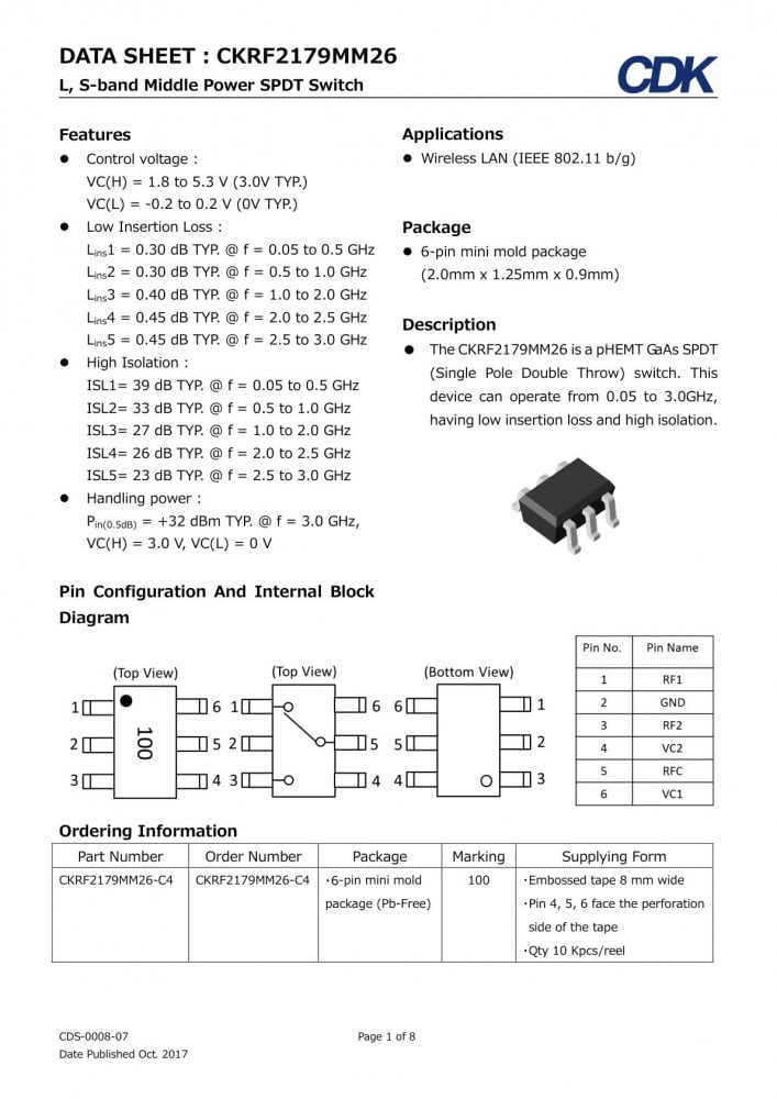 CKRF2179MM26-C4 datasheet page 1