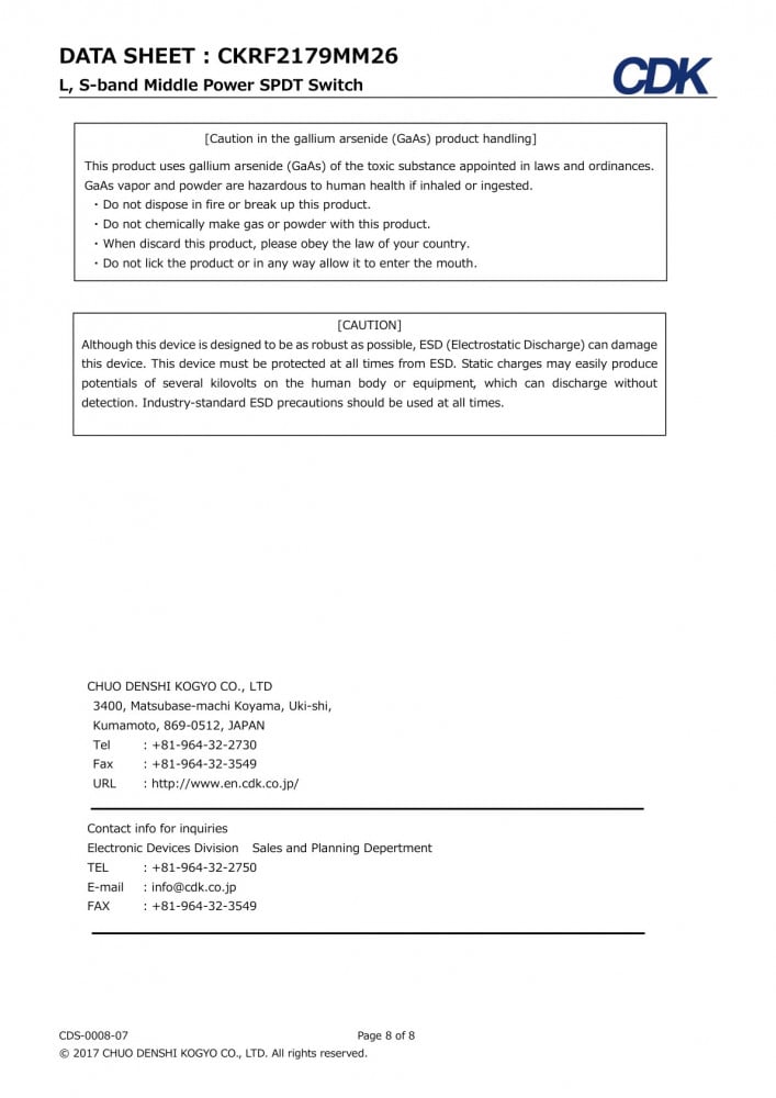 CKRF2179MM26-C4 datasheet page 8