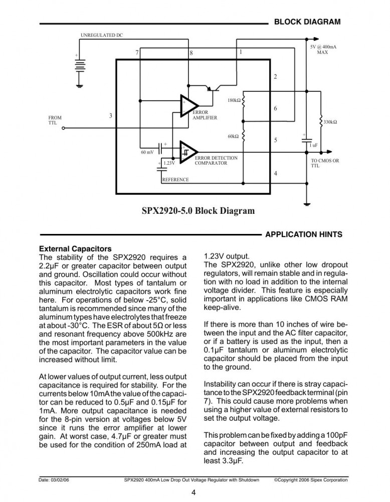 SPX2920 datasheet page 4