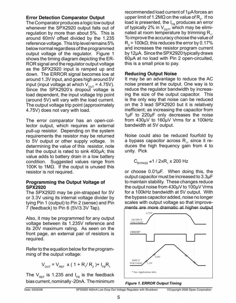 SPX2920 datasheet page 5