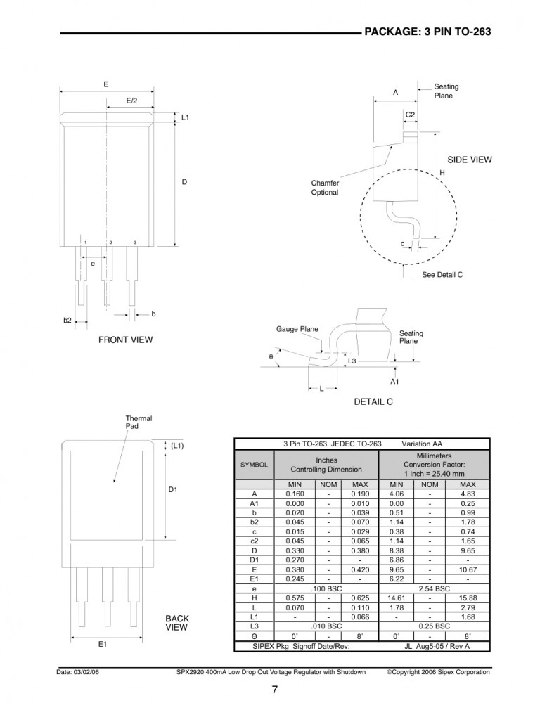 SPX2920 datasheet page 7