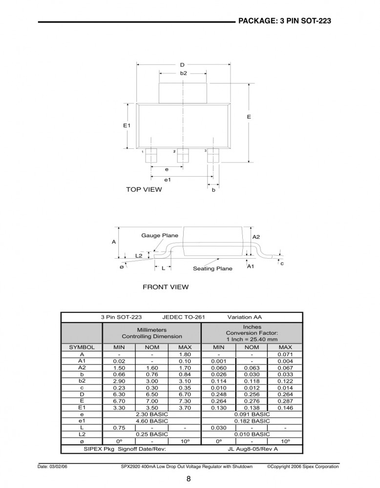 SPX2920 datasheet page 8