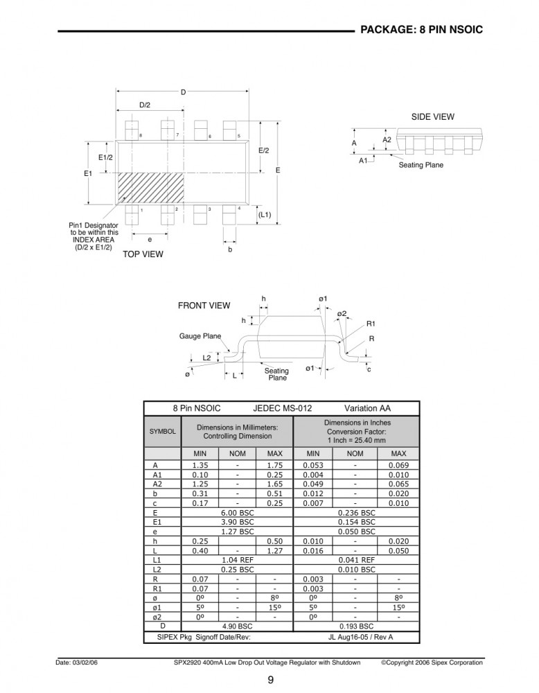 SPX2920 datasheet page 9