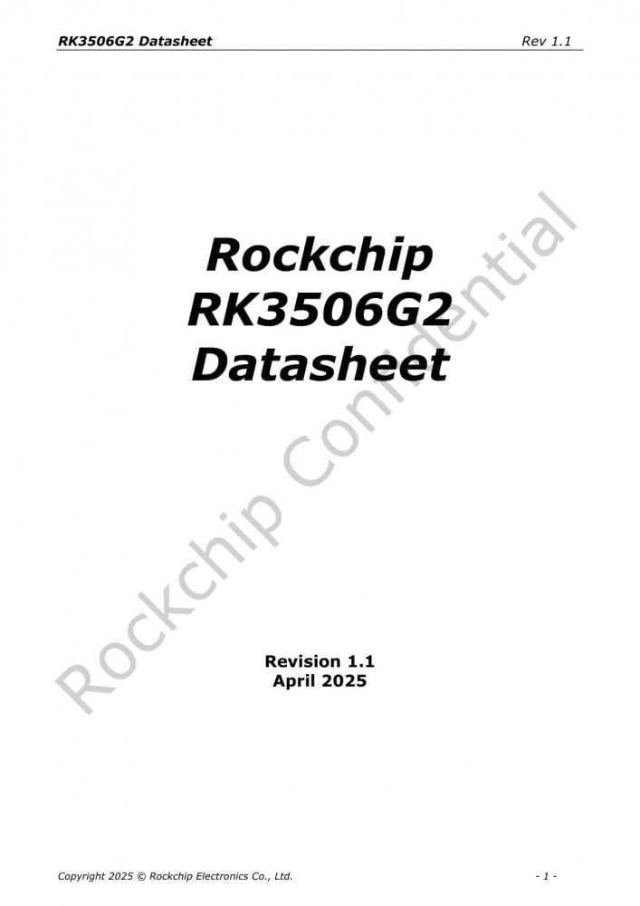 RK3506G2 datasheet page 1