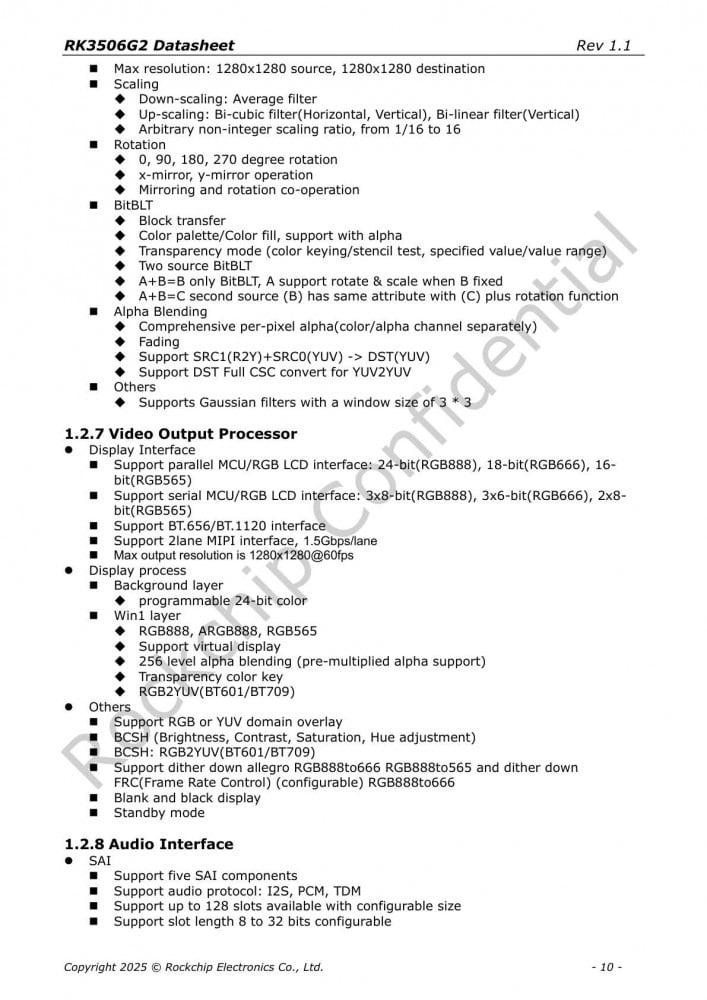 RK3506G2 datasheet page 10