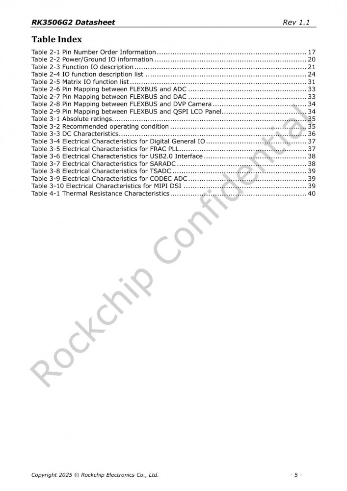 RK3506G2 datasheet page 5