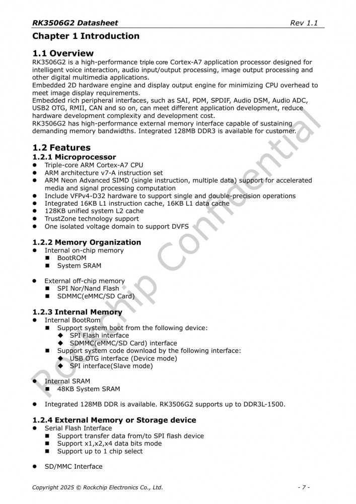 RK3506G2 datasheet page 7