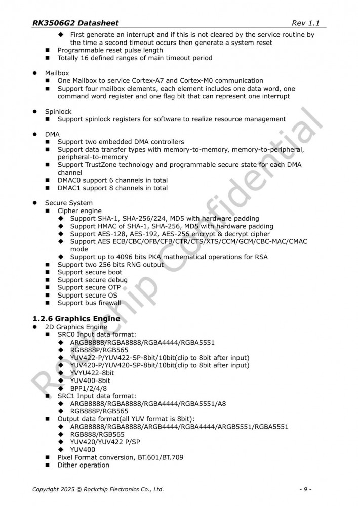 RK3506G2 datasheet page 9