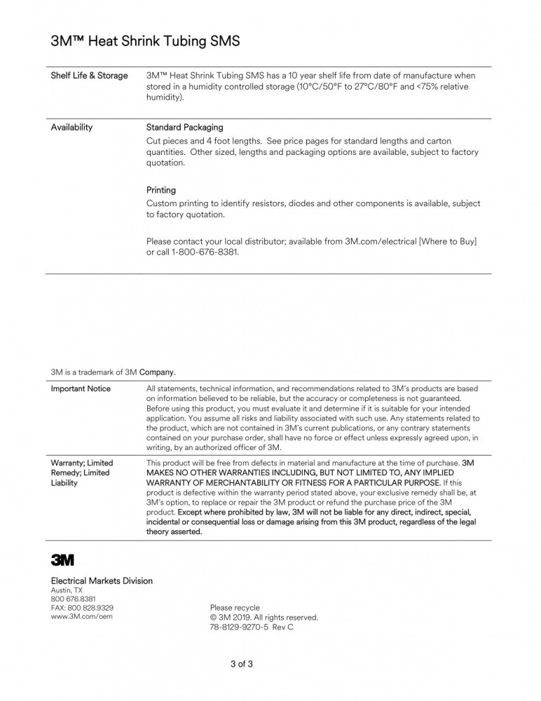 3M SMS datasheet page 3