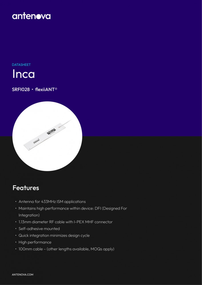Inca datasheet page 1