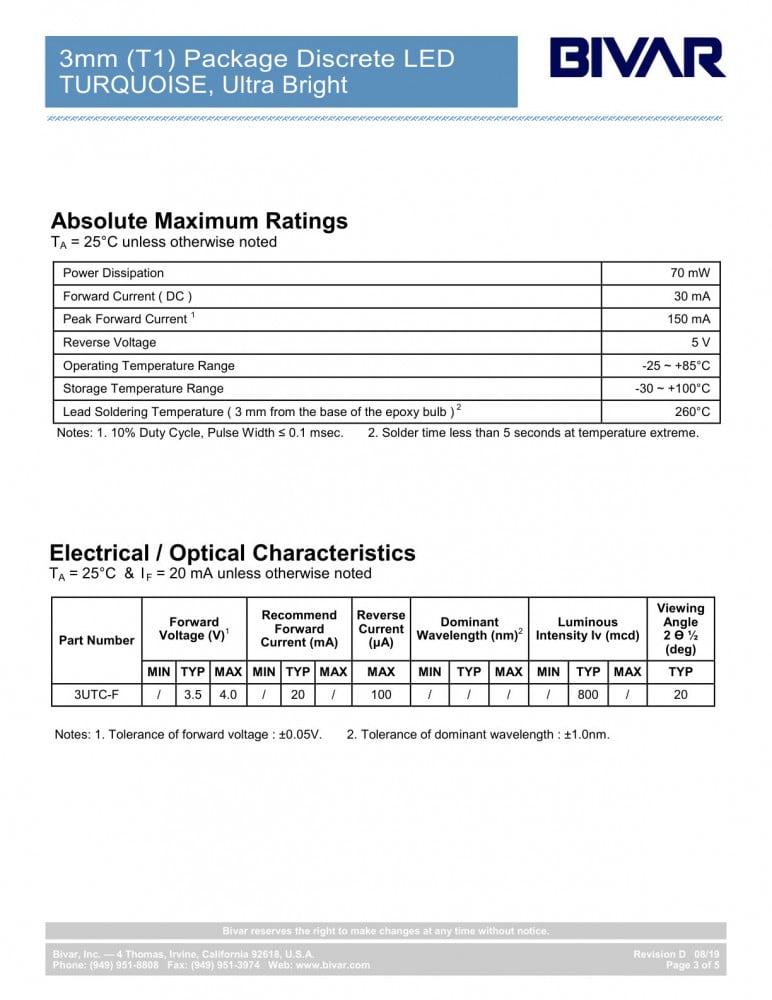 3UTC-F datasheet page 3