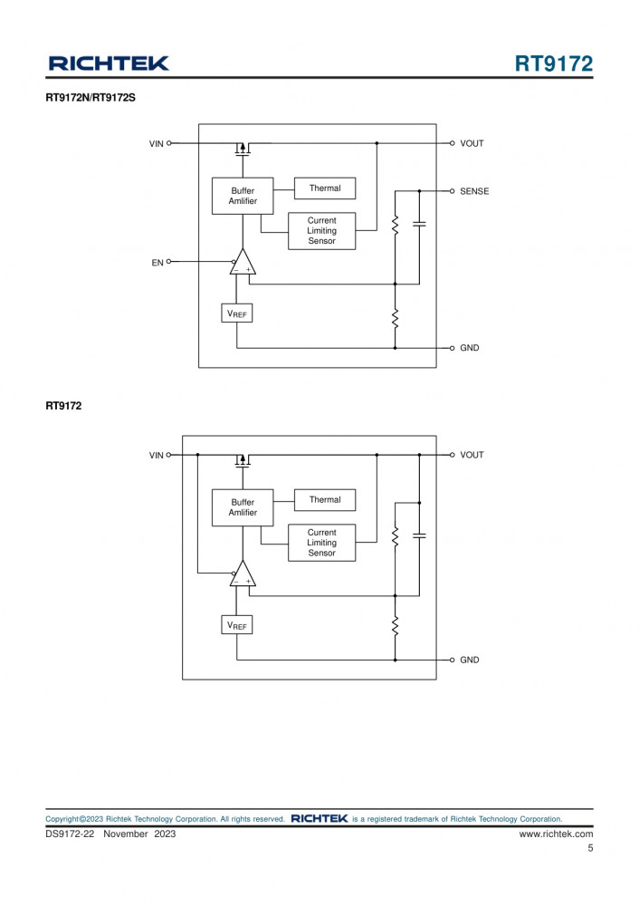 RT9172 datasheet page 5